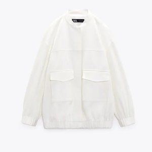 Zara | Jackets & Coats | Nwt Zara Long Linen Blend Jacket White | Poshmark